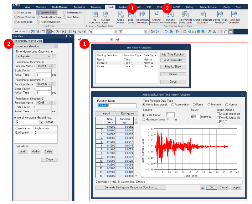[Part 1. Modal method] Initial Load Optimization in Nonlinear Time History Analysis